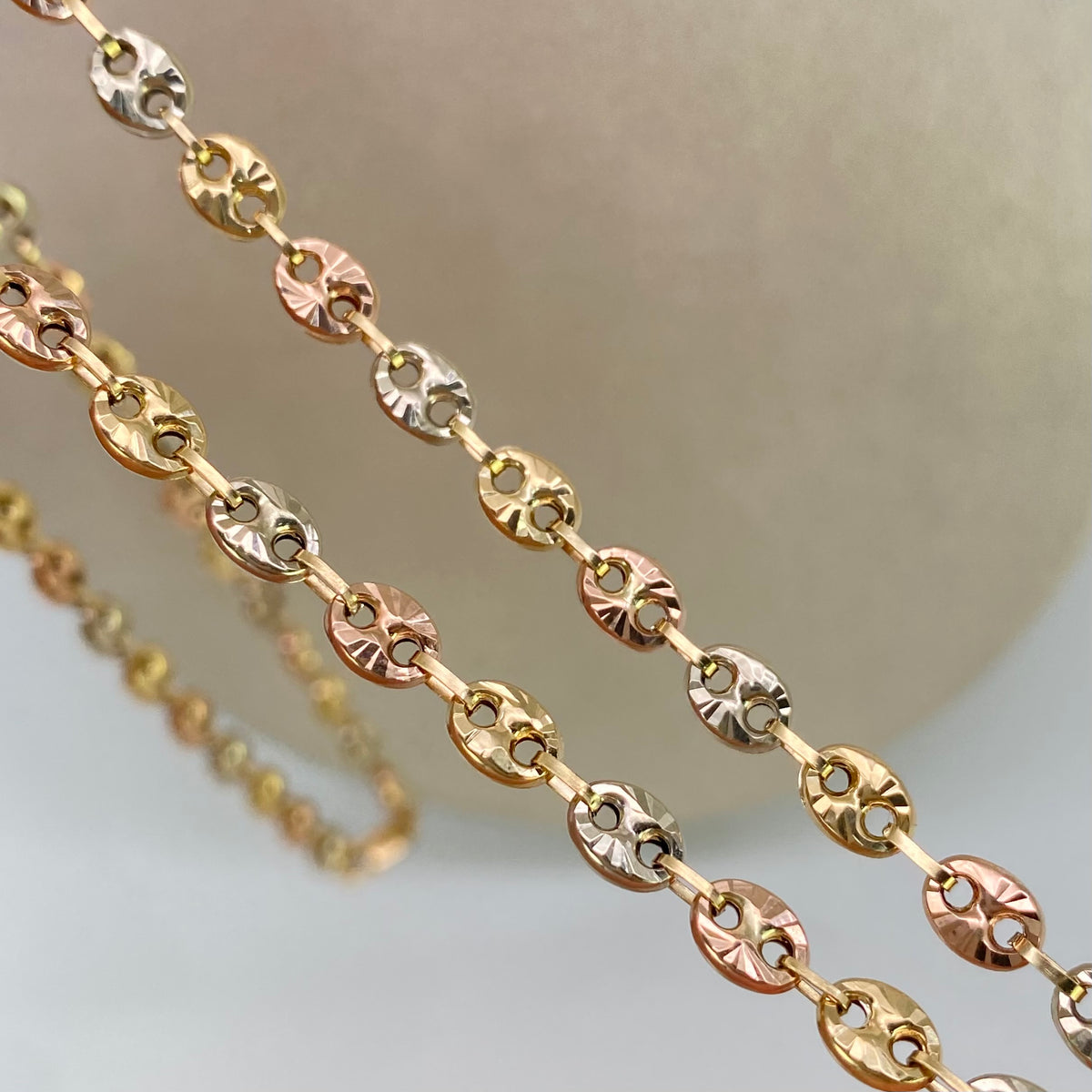 Cadena GC Diamantada Tres oros 18k 12,70 Gr / 4,3 mm / 60 Cm – Tres ...
