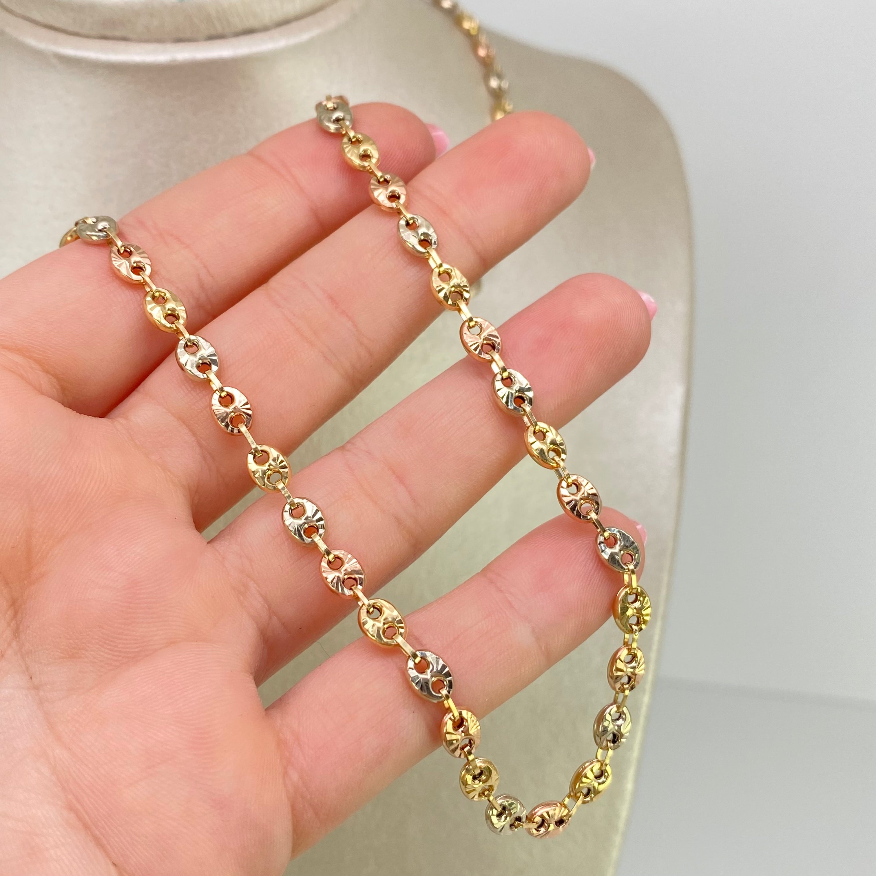 Cadena GC Diamantada Tres oros 18k 12,70 Gr / 4,3 mm / 60 Cm – Tres ...
