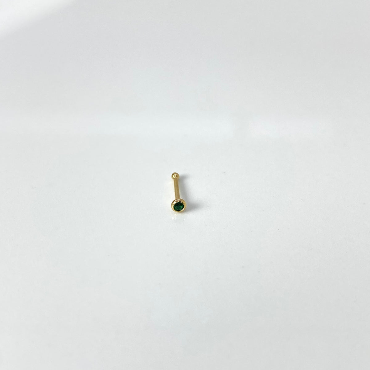 Piercing Circon Verde Oro Amarillo 18k (Joya) / 0,10 gr / 2 mm / (Nari ...