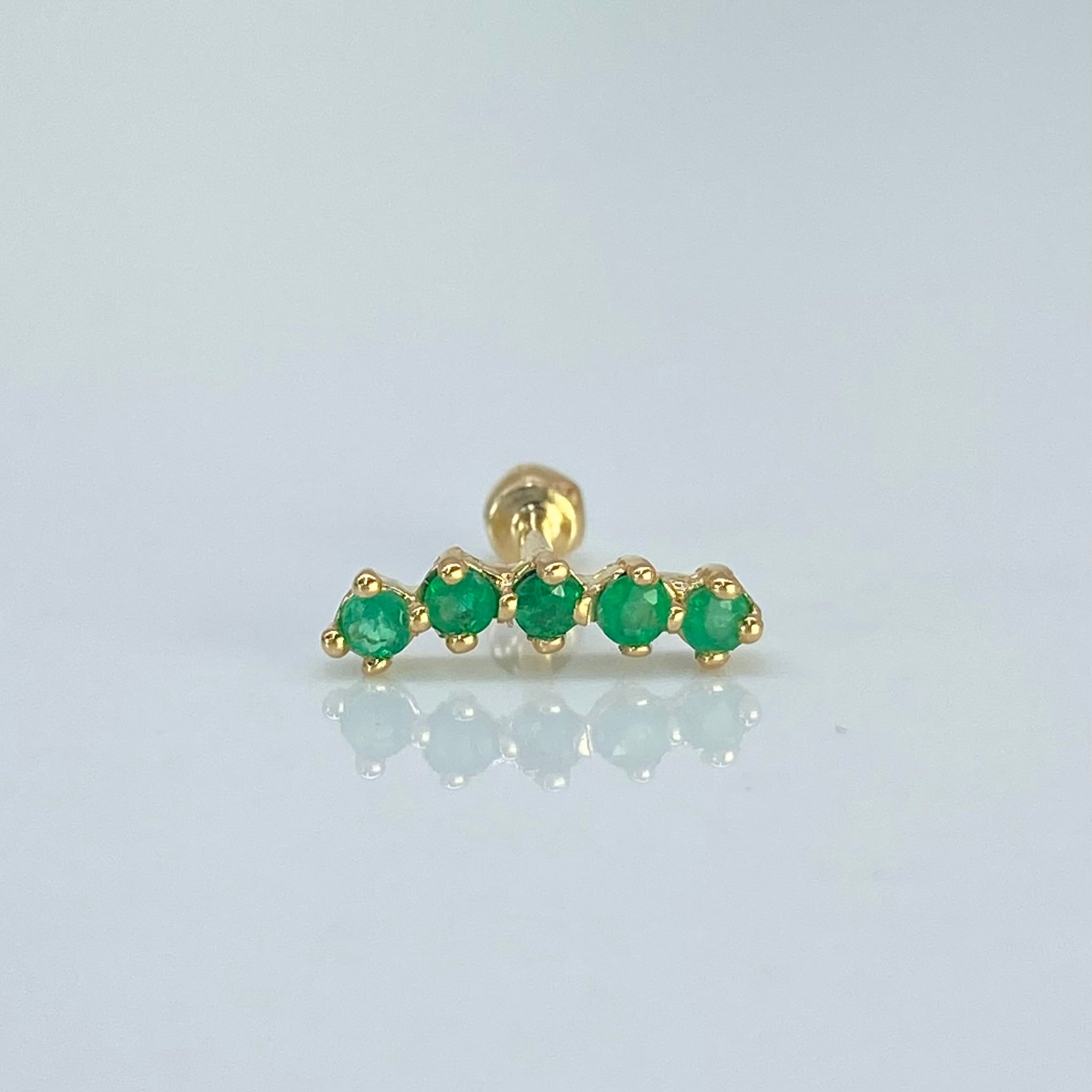 Piercing Esmeraldas / Oro Amarillo 18k (Joya) / 0,55 gr / 11,7 mm / (O ...