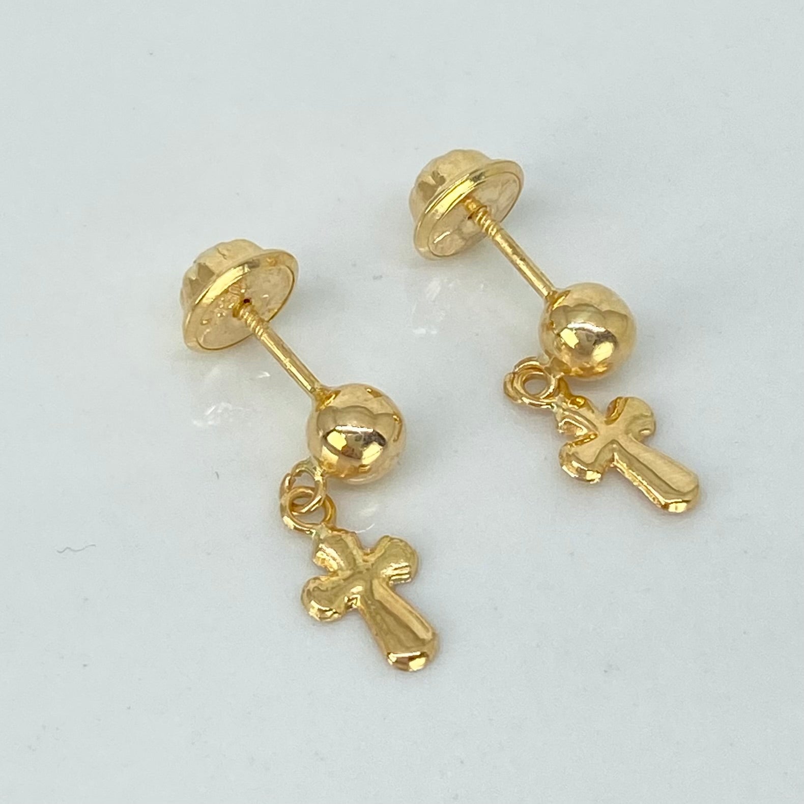 Topos Cruz Colgante Bola Lisa 4mm Oro amarillo 18k 0,75 Gr – Tres ...