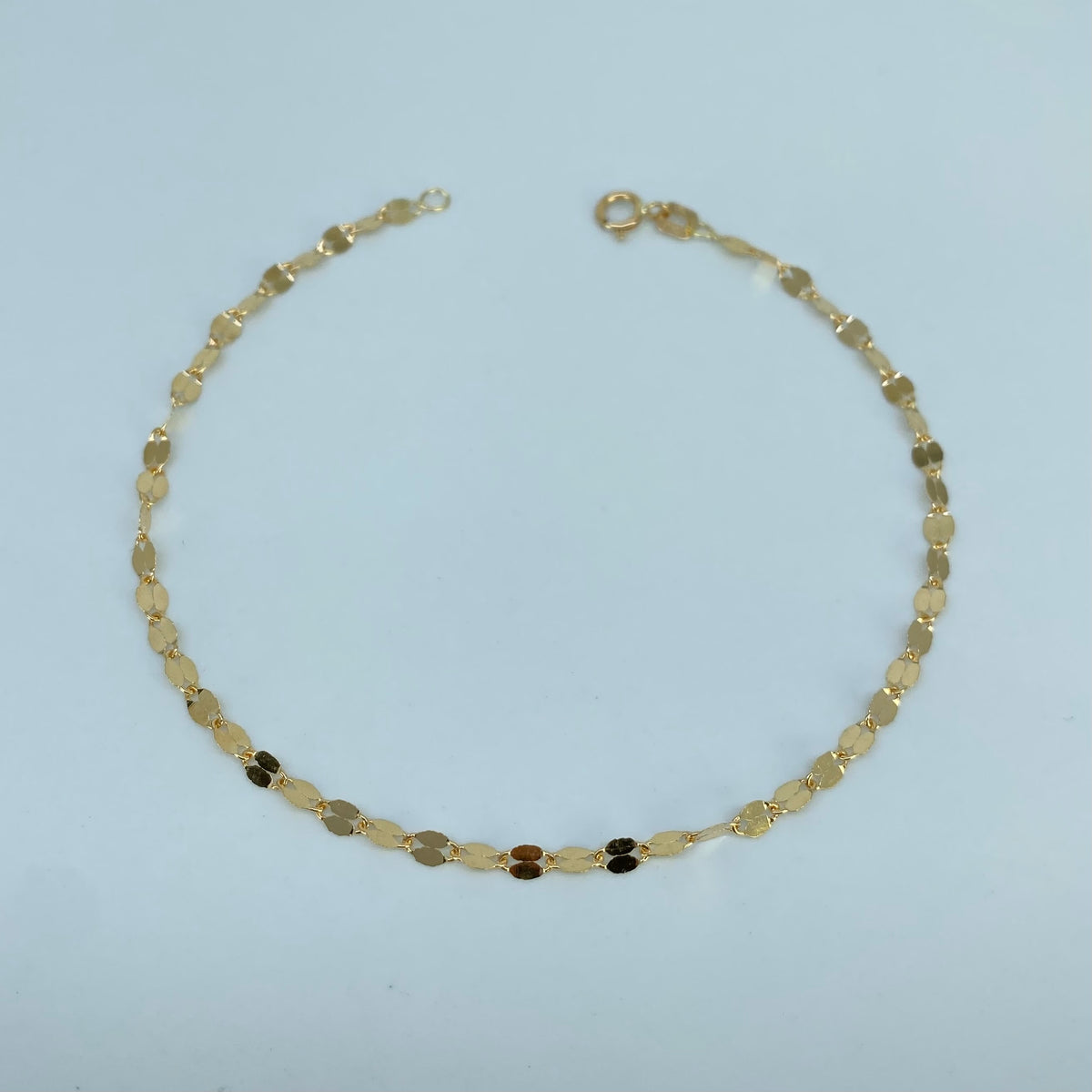 Pulso Flor Espejo Oro amarillo 18k +3 / 0,95 Gr / 2,5 mm / 19 Cm ...