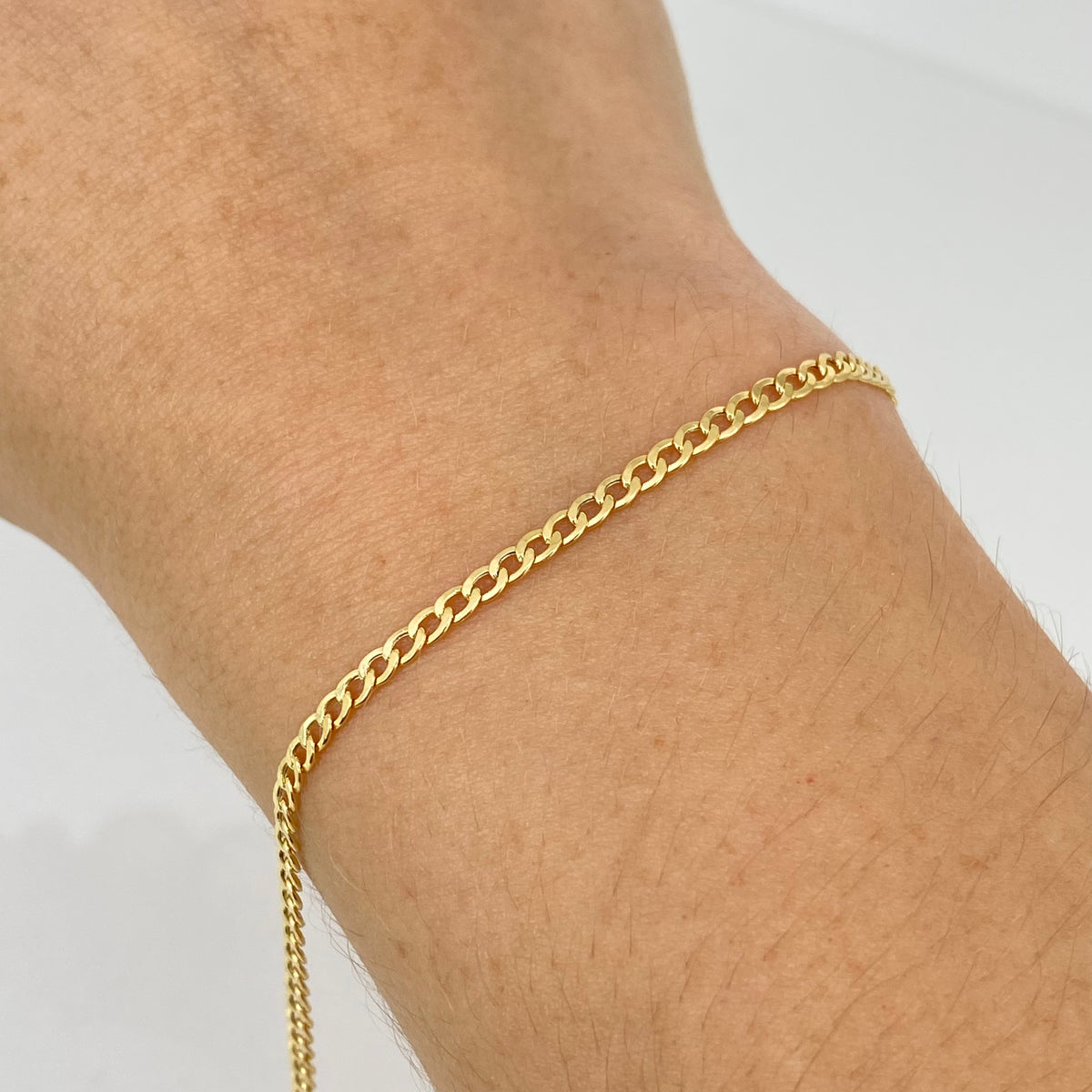 Pulso Cubano Oro amarillo 18k +1 / 1,1 Gr / 2,3 mm / 18,5 Cm † – Tres ...