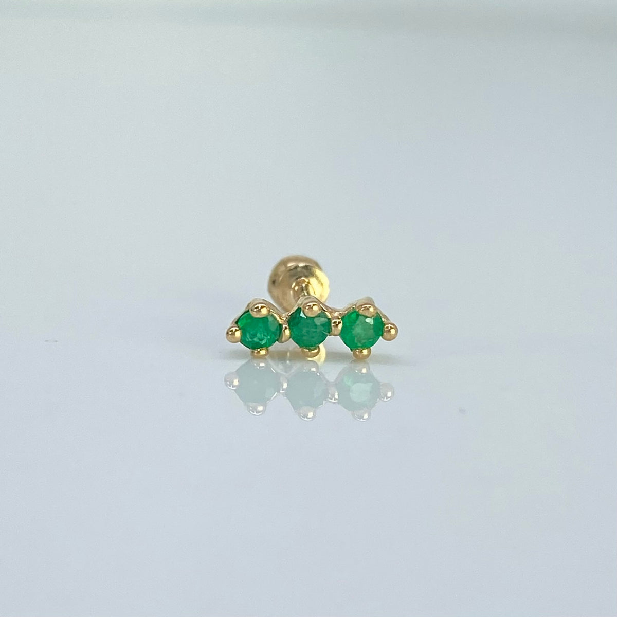 Piercing Trio Esmeraldas/ Oro Amarillo 18k (Joya) / 0,42 gr / 7,7 mm ...