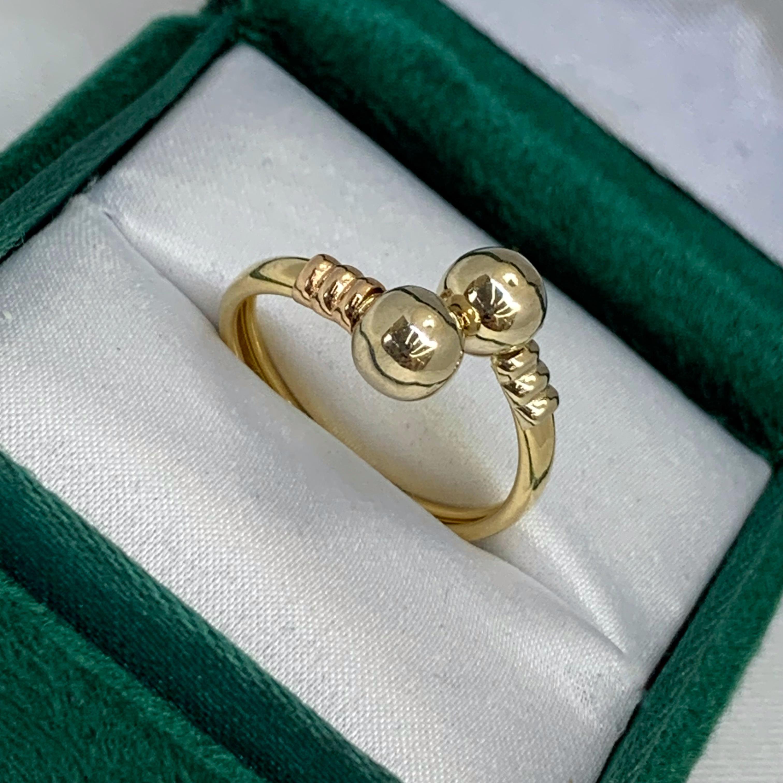 Anillo Tu Y Yo Tres oros 18k / Talla 7 / 1,79 Gr – Tres Cruces Oro 18K