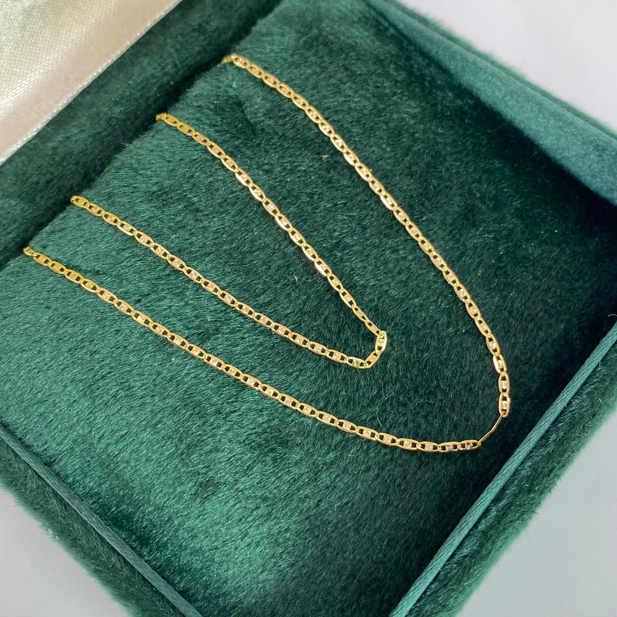 Cadena Italy Plana Diamantada Oro amarillo 18k 1,65 Gr / 1 mm / 45 Cm ...