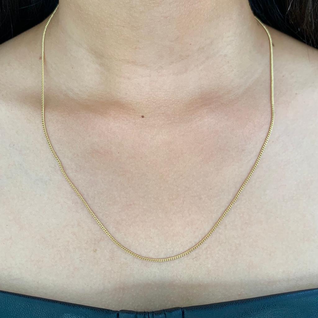 Cadena Mini Cubana 50cm 3 89gr Tres Cruces Oro 18k