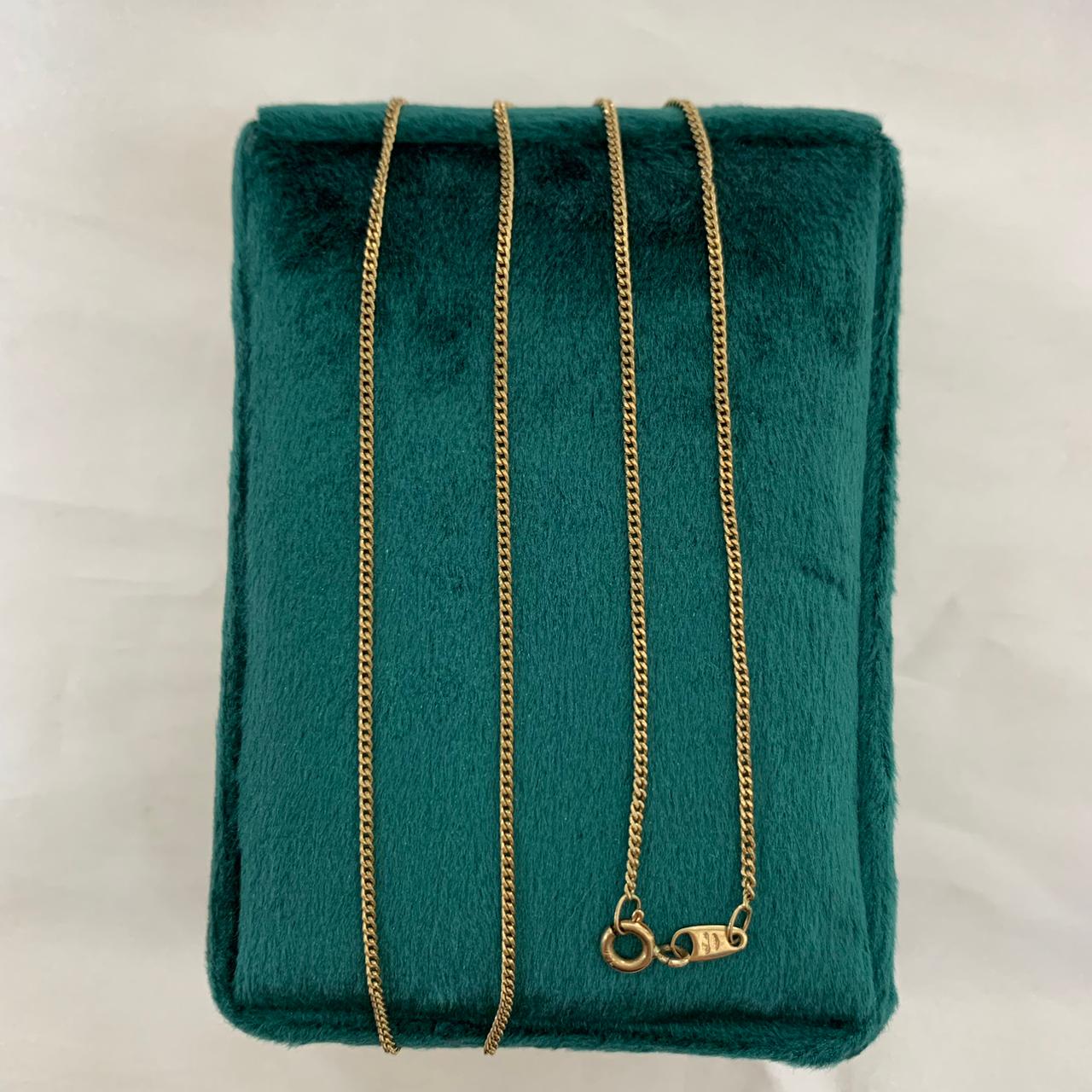 Cadena Mini Cubana 50cm 3 89gr Tres Cruces Oro 18k